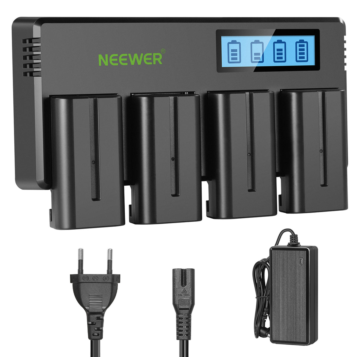 NEEWER 4 Packs 7.4V 2600mAh NP-F550 Replacement Batteries - NEEWER