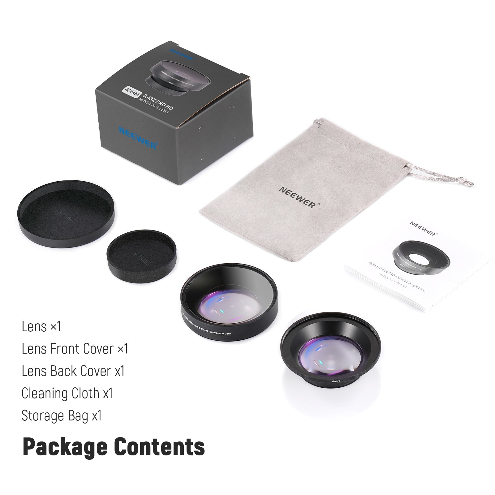 NEEWER LS-20 0.43X HD 2 in 1 Wide Angle & Macro Lens - NEEWER – neewer.com