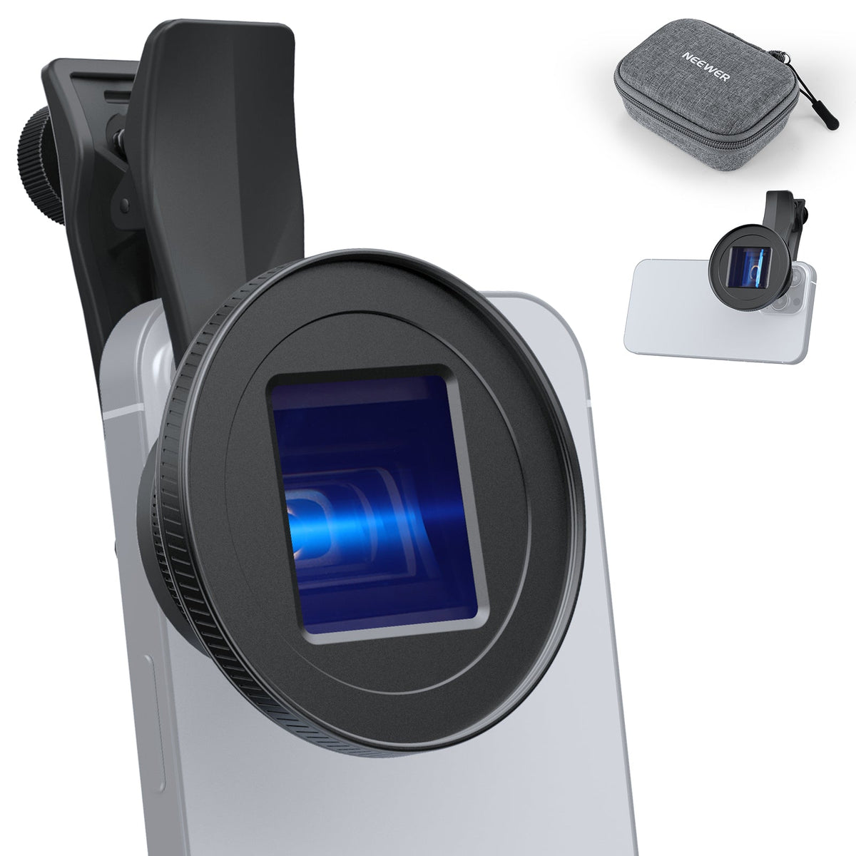 NEEWER LS-75 1.55X Blue Anamorphic Lens with Threaded Clip