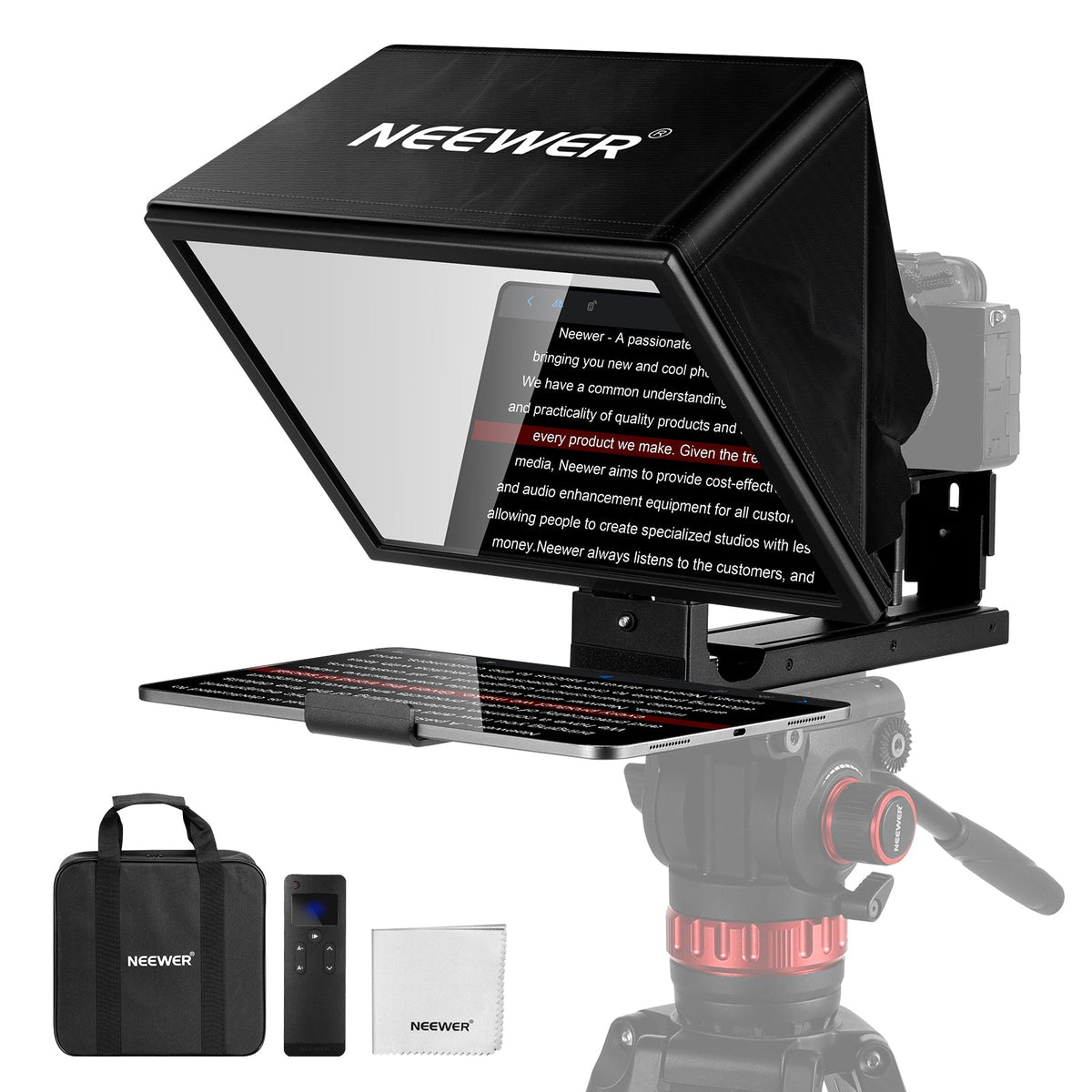 NEEWER Basics X12B Aluminum Alloy Liftable Teleprompter - NEEWER
