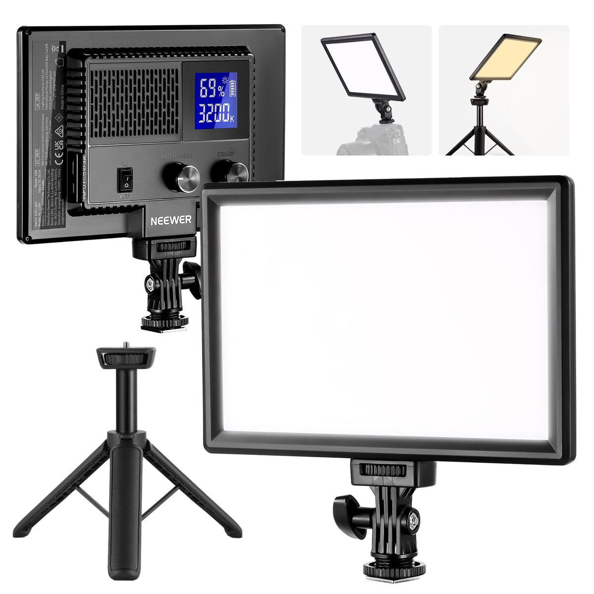 NEEWER NL-116AI 9" LED Video Panel Light with Mini Tripod - NEEWER ...