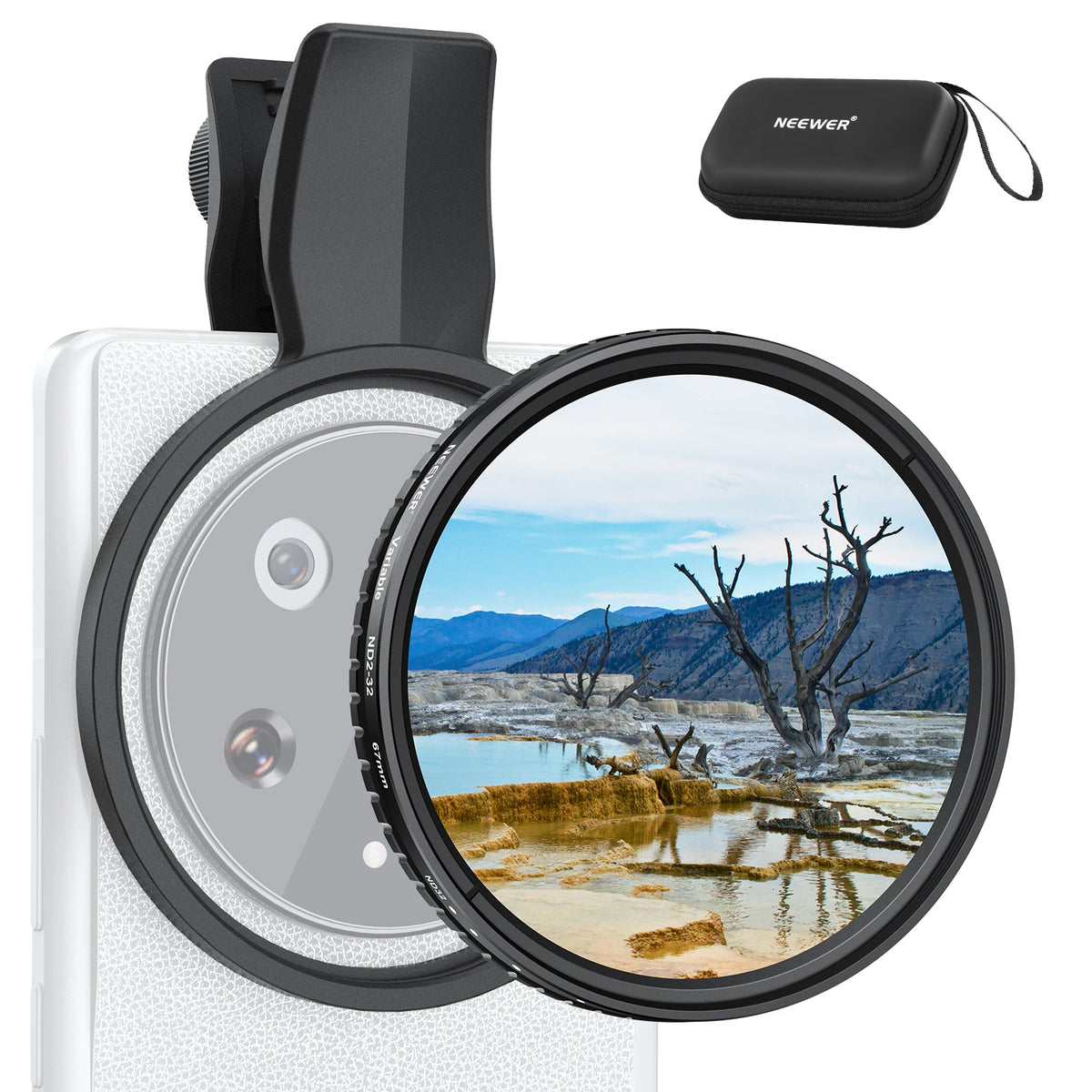 NEEWER FL-B21/FL-B25 67mm Variable ND2-32 Phone Filter