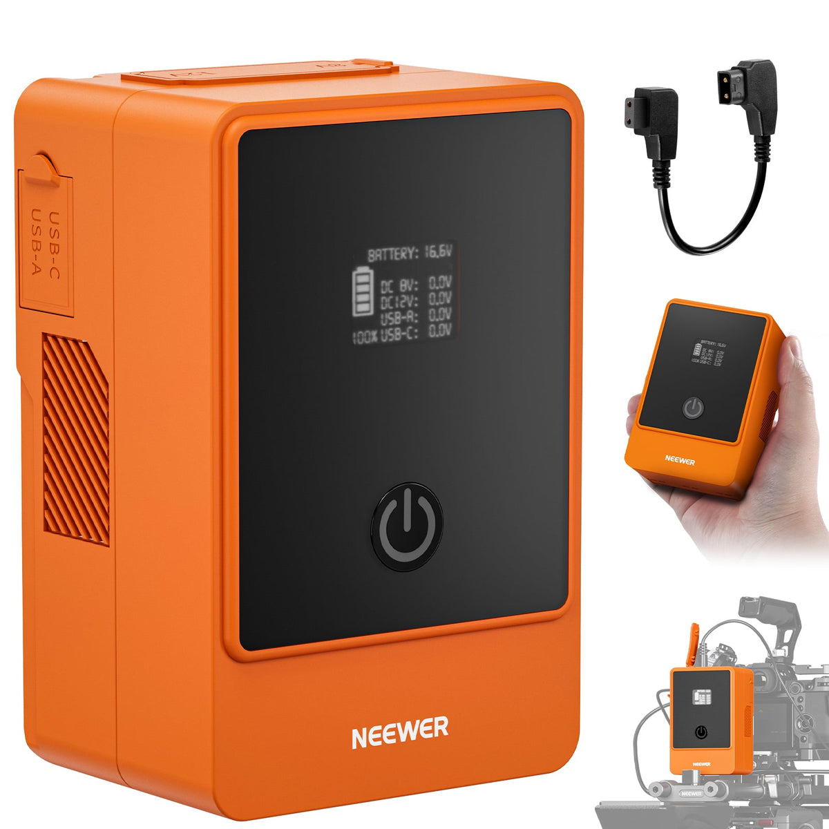 NEEWER V Mount Battery PS099E 6800mAh 14.5V 99Wh (Orange/Green)