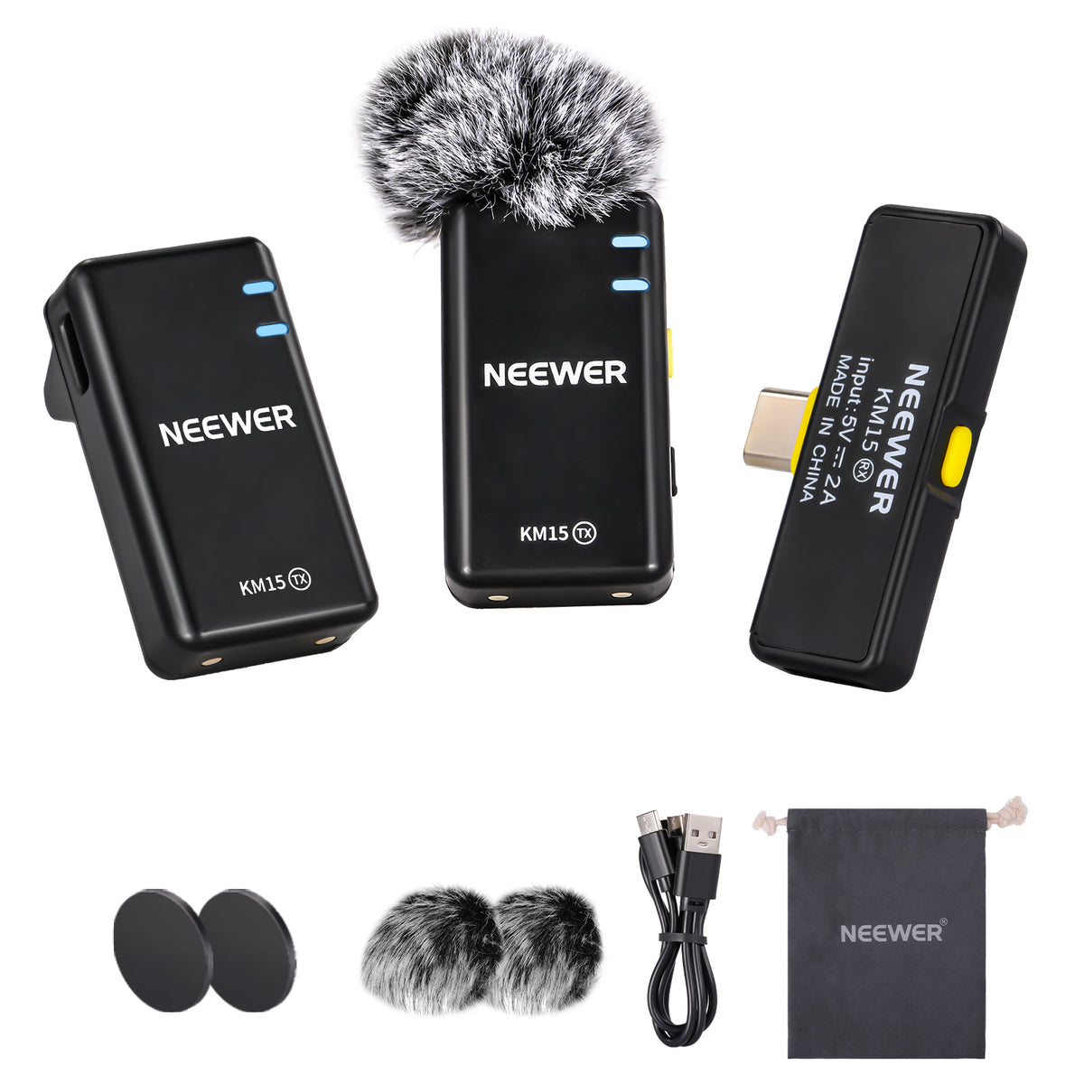 NEEWER KM15 Wireless Microphone Set for Phone with Type C Interface ...