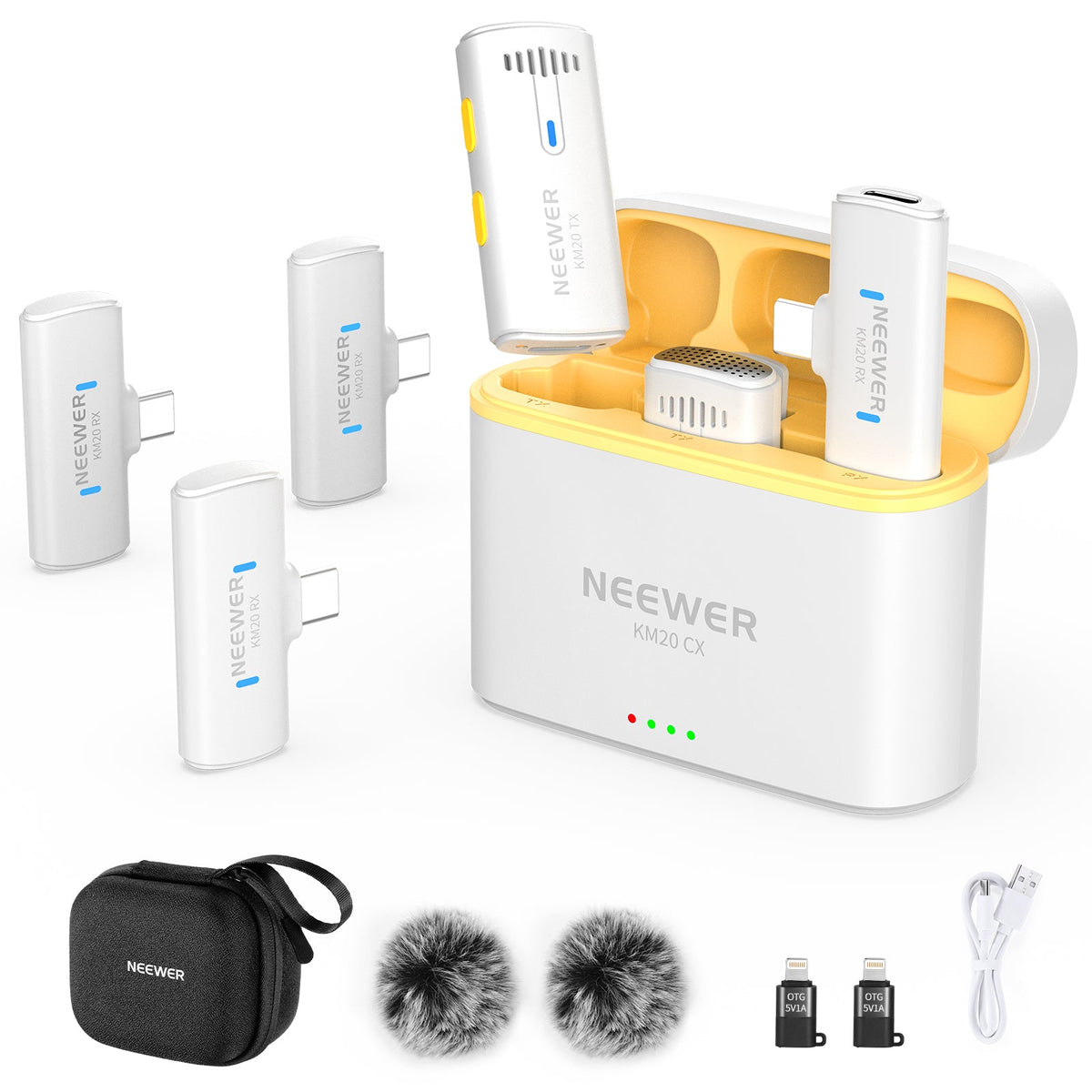 NEEWER KM20 Wireless Lapel Microphone Set for Type C
