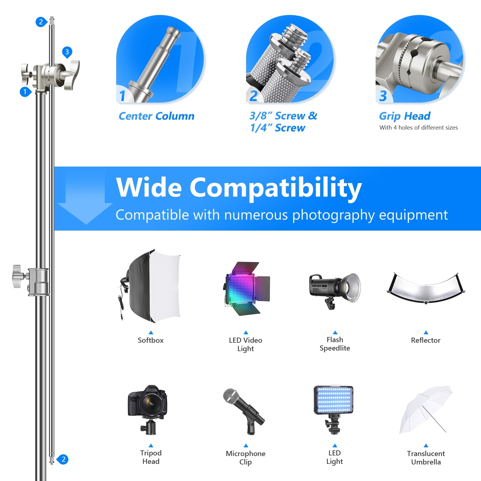 NEEWER Stainless Steel C Stand with Boom Arm - NEEWER – neewer.com
