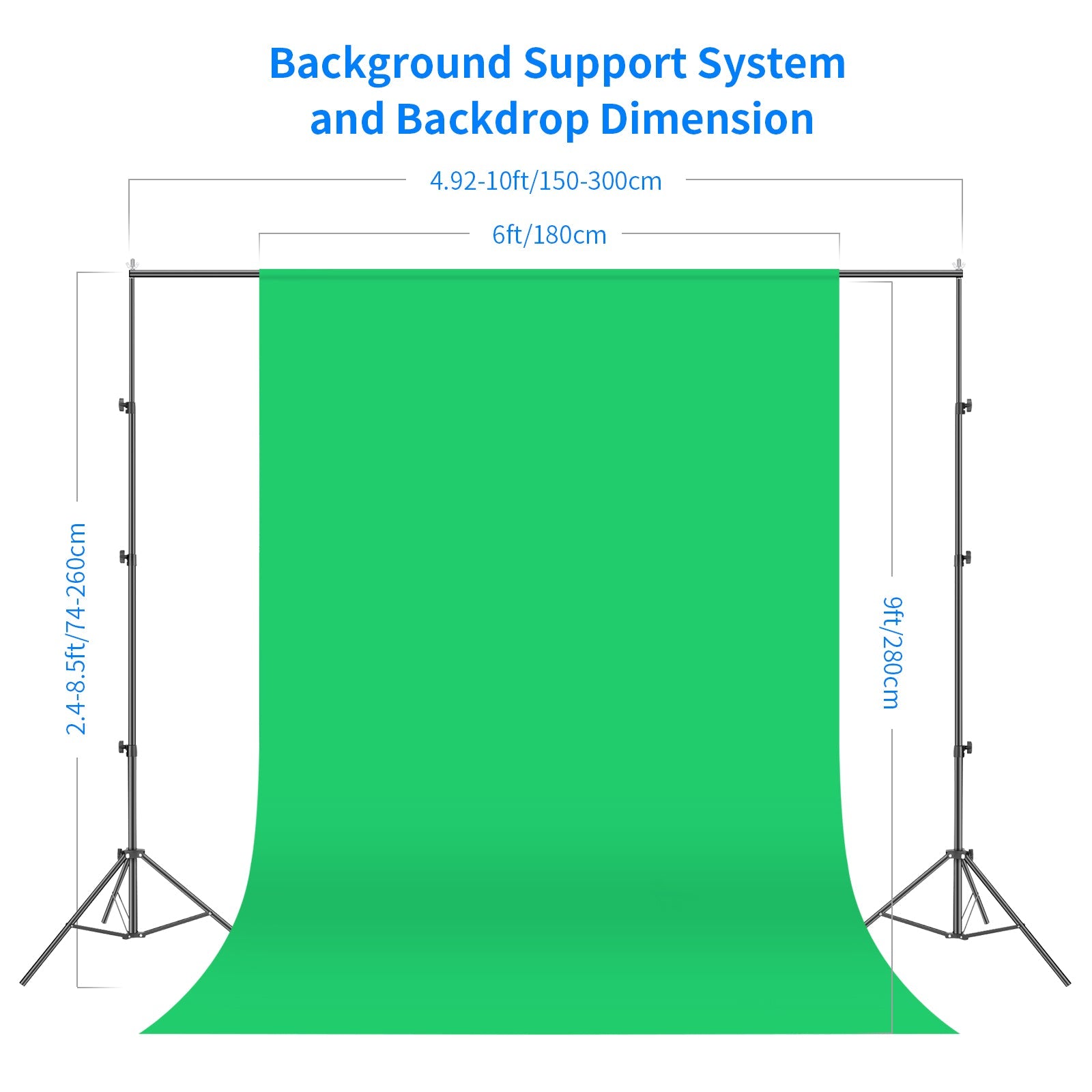 NEEWER 2.6M x 3M Background Support System Lighting Kit - NEEWER ...