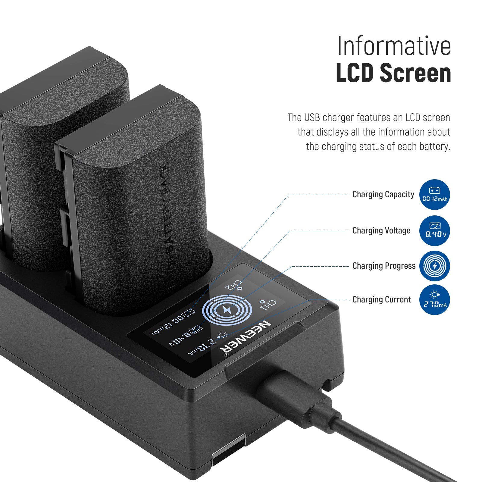 NEEWER 2-Pack LP-E6NH 2250mAh Replacement Battery Charger Set - NEEWER – neewer.com