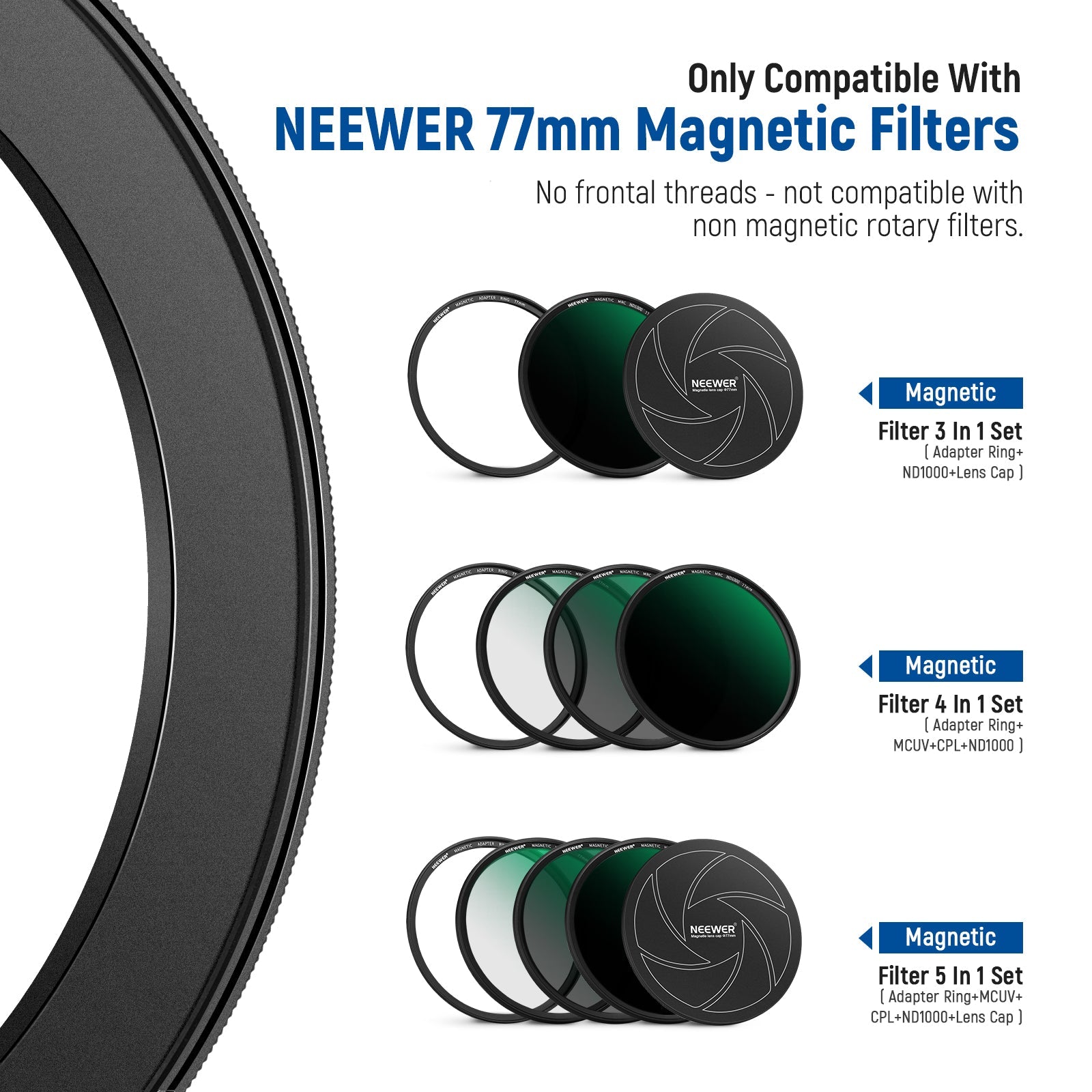 NEEWER Magnetic Step Up Filter Ring Adapter Kit - NEEWER – neewer.com