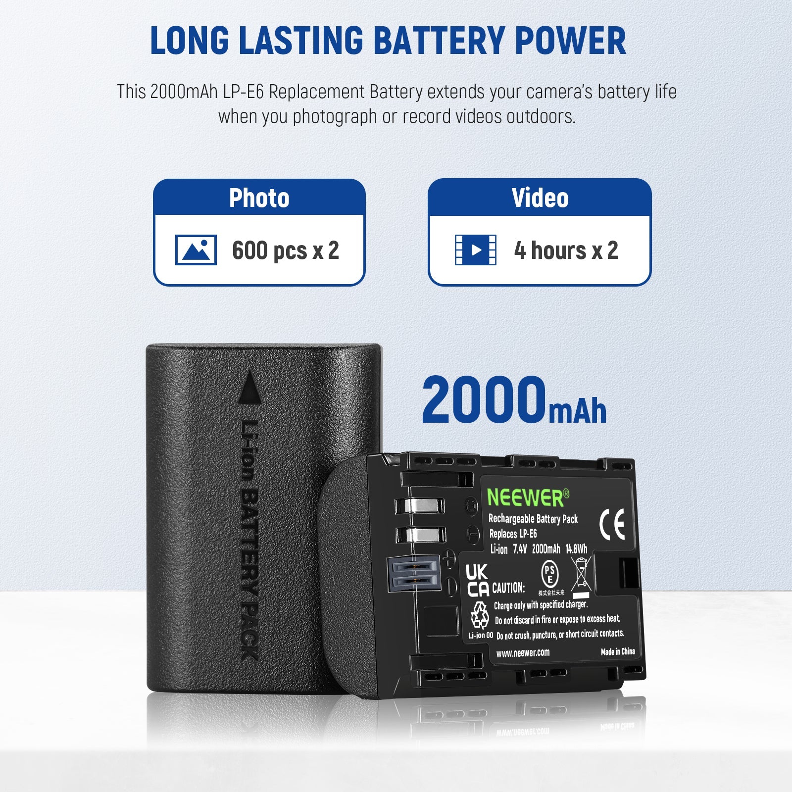 NEEWER 2 Packs LP-E6 LP-E6N Replacement Batteries Set - NEEWER – neewer.com