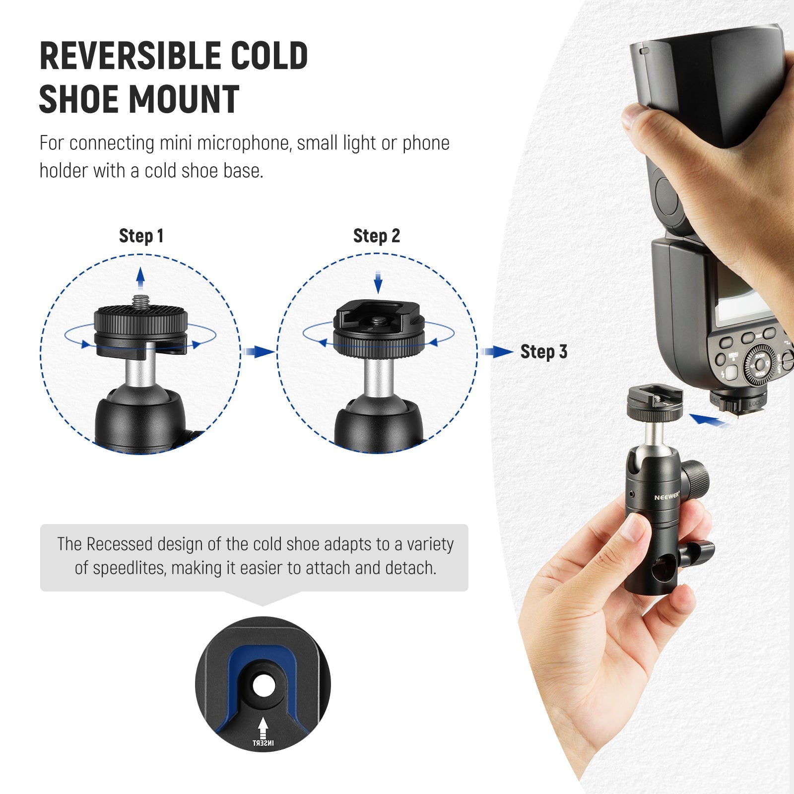 NEEWER Light Stand Mount Adapter for Camera Monitor Ring Light - NEEWER ...