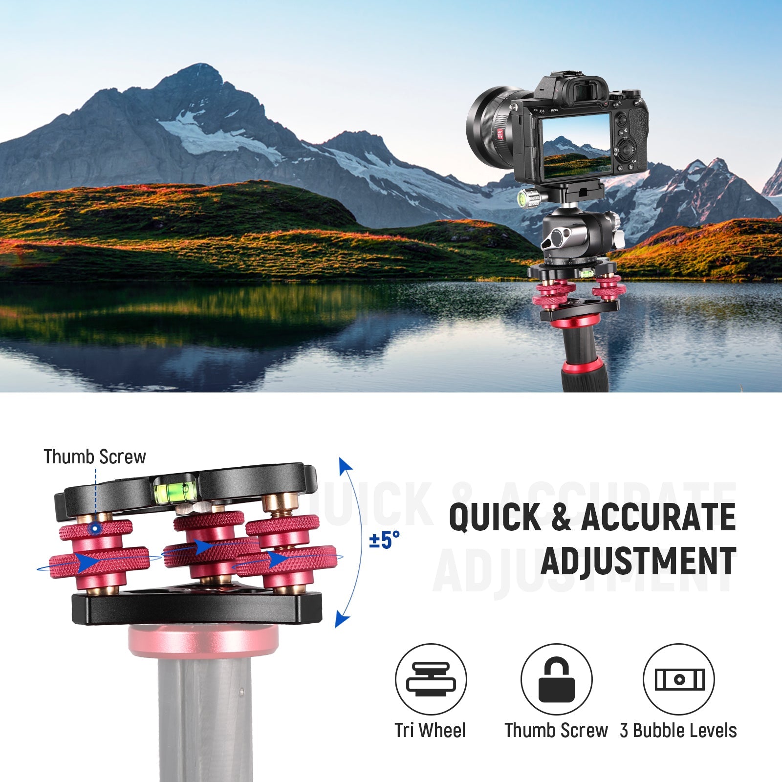NEEWER LP64 Tripod Head Leveling Base Camera Leveler - NEEWER – neewer.com