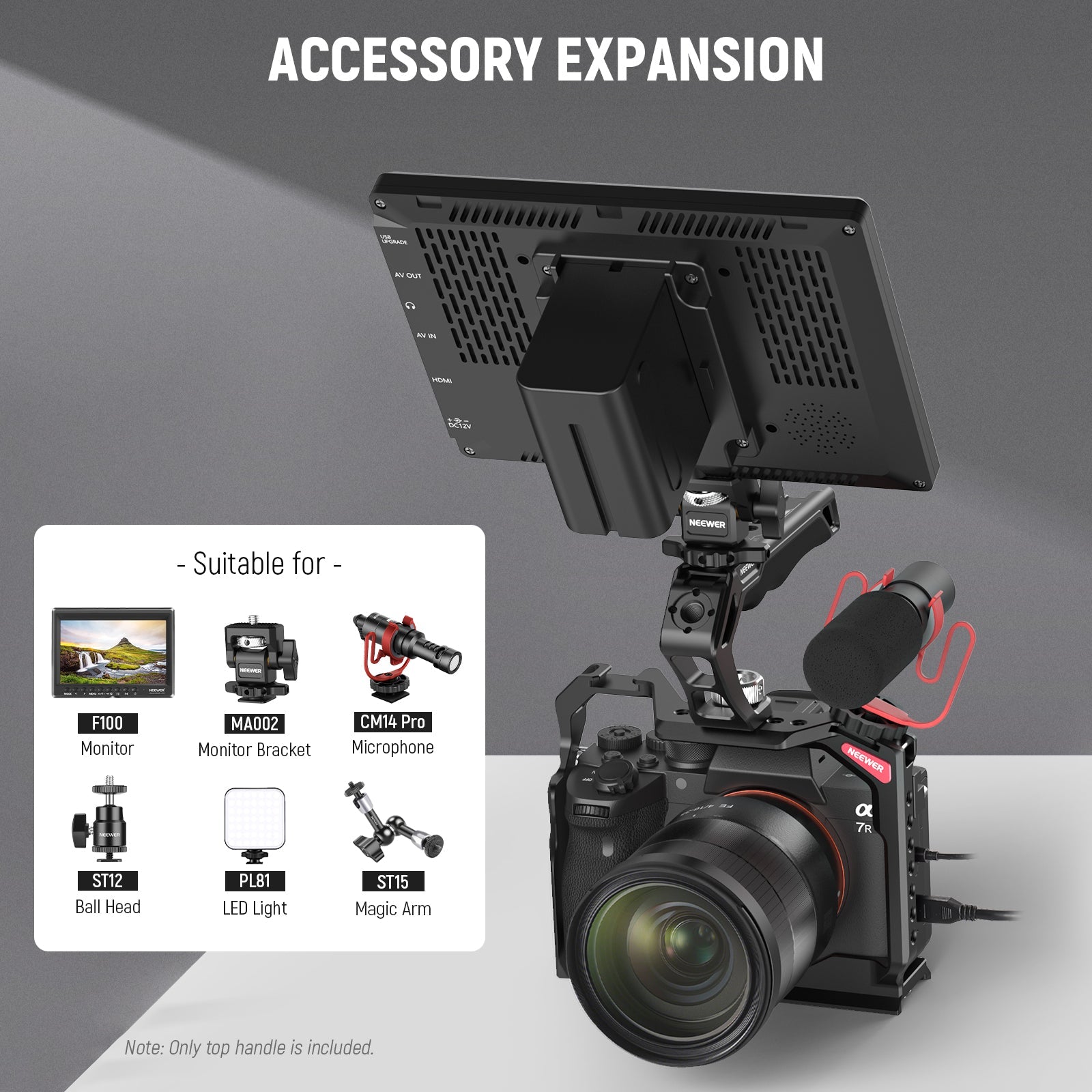 NEEWER Camera Top Handle with 3/8" ARRI Locating Pins - NEEWER – neewer.com