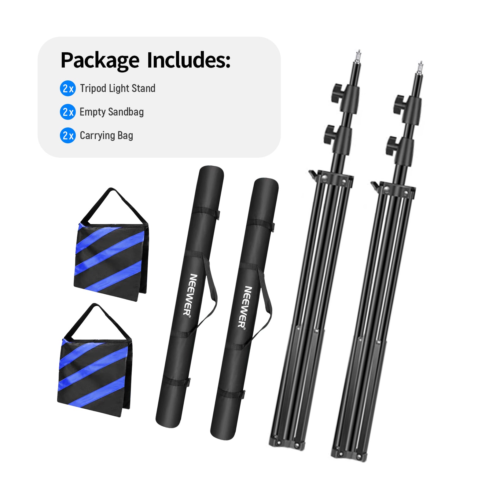 NEEWER 2 Pack 300cm Light Stand Kit - NEEWER – neewer.com