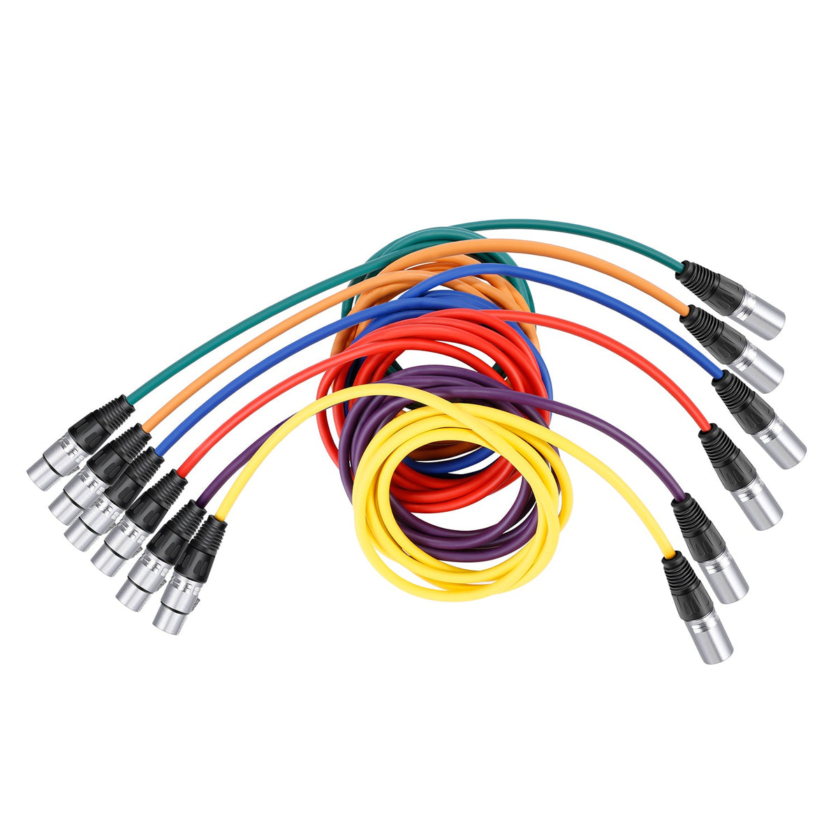NEEWER 6-Pack XLR Male To XLR Female Color Microphone Cables - NEEWER