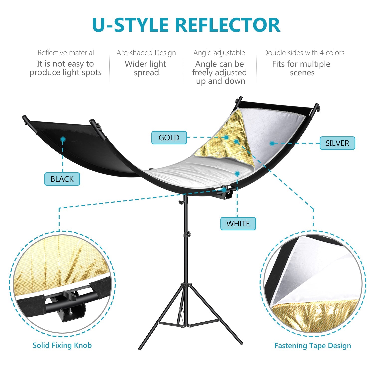 NEEWER 66”×24”/ 155x61CM Clamshell Light Reflector Diffuser - NEEWER ...