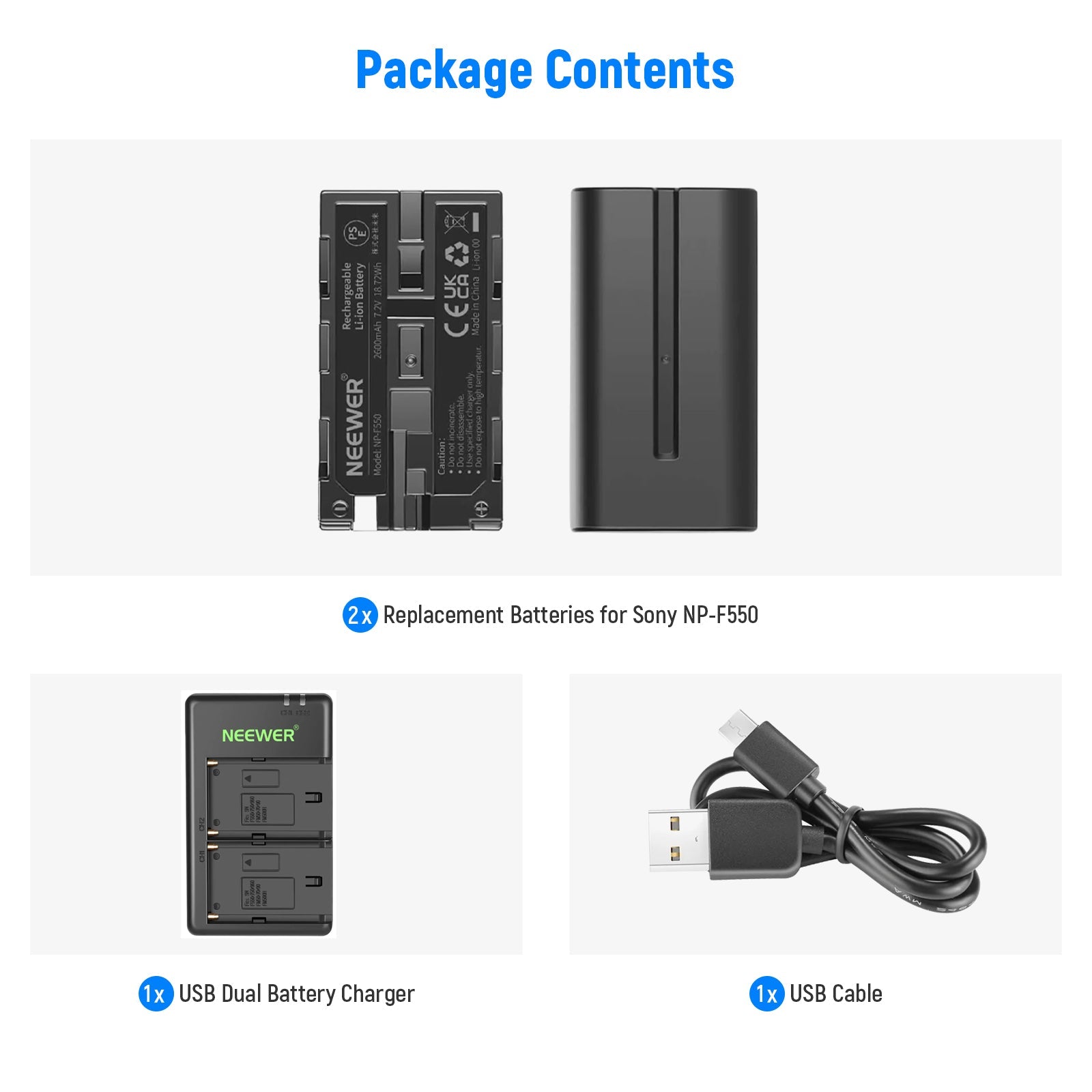 NEEWER NP-F550 Battery Charger Set for Sony - NEEWER – neewer.com